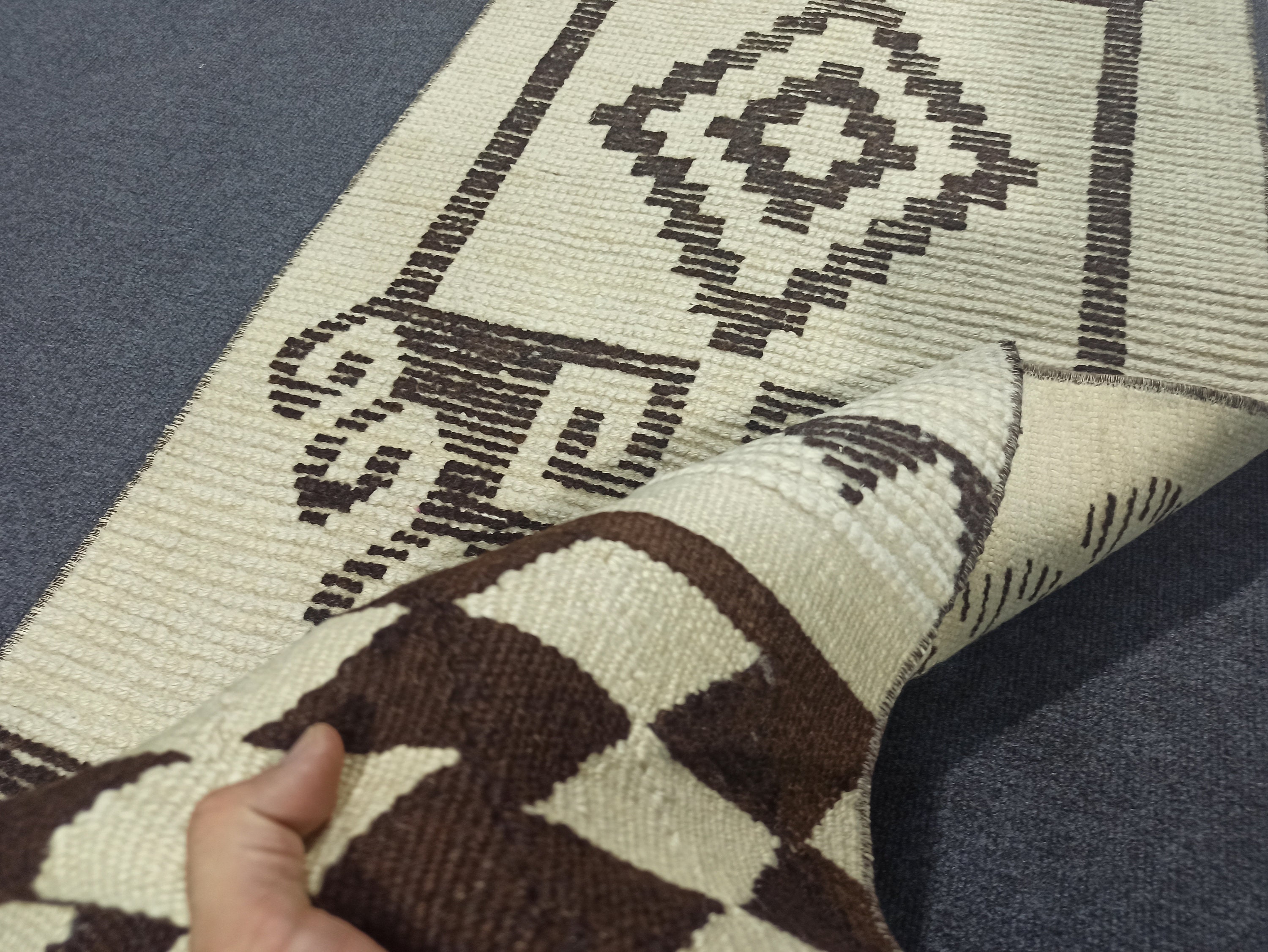 2x11 Kurdish Herki Vintage Neutral Rug Runner | Etsy