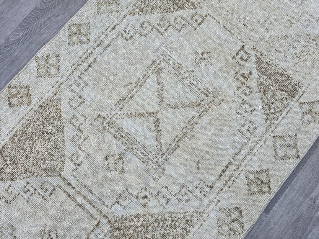 Hallway Rug Runner, Wide Long Wool Runner 4x13, Turkish Neutral Vintage ...