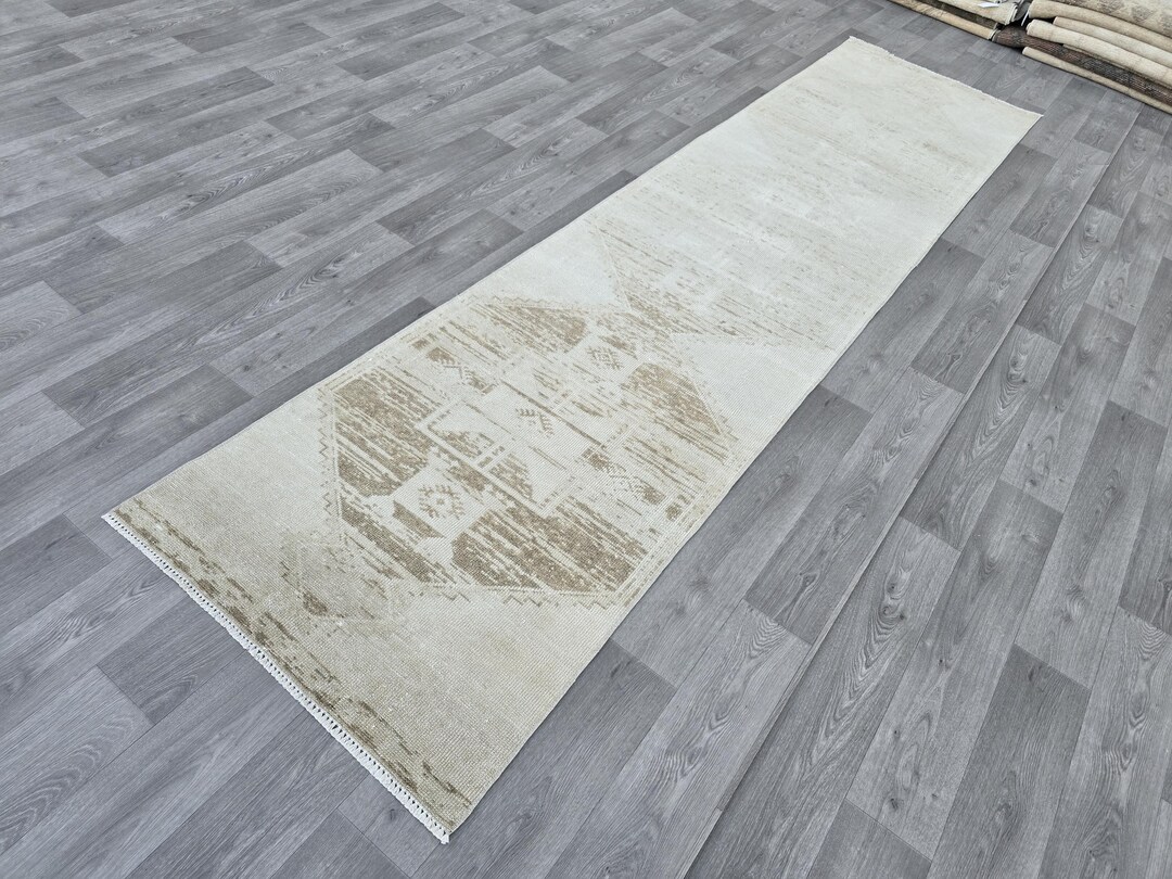 Vintage Neutral Runner for My Hallway or Kitchen 3x13, Turkish Runner ...
