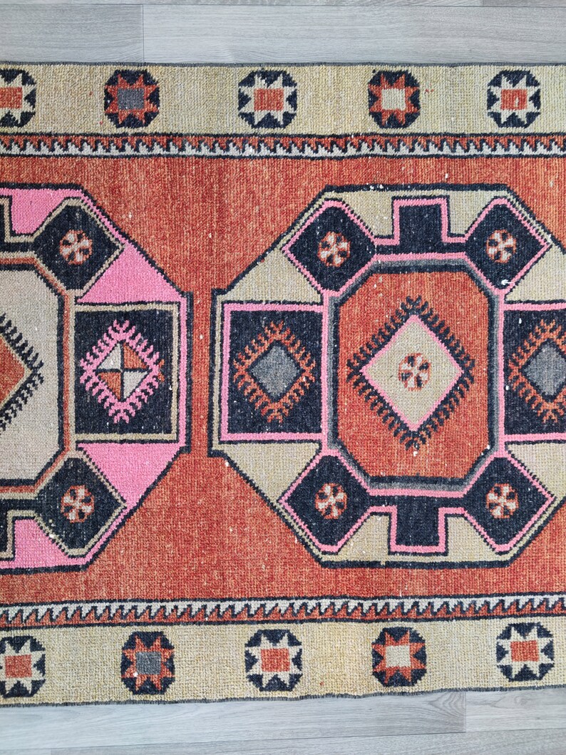 3x13 Oushak Runner, Vegetable Dye Turkish Oriental Runner Rug, Multi ...