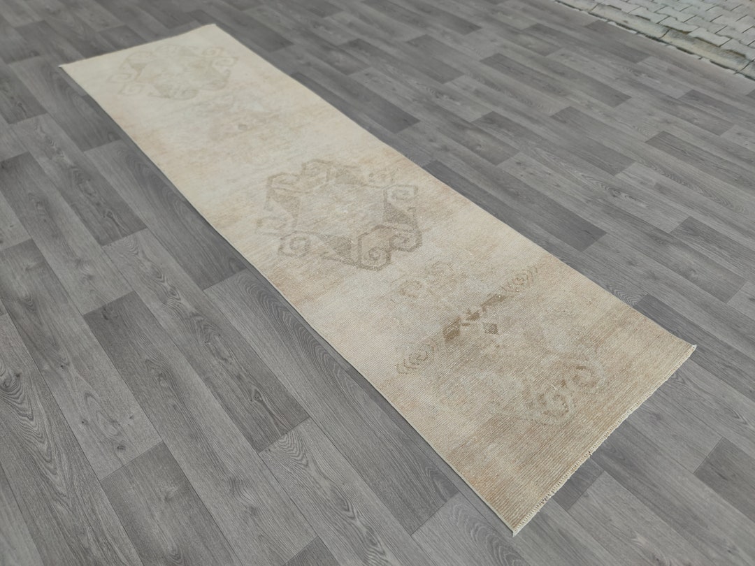 Neutral Runner 3x10 Vintage, Hallway Rug Runner, Kitchen Runner, Muted ...