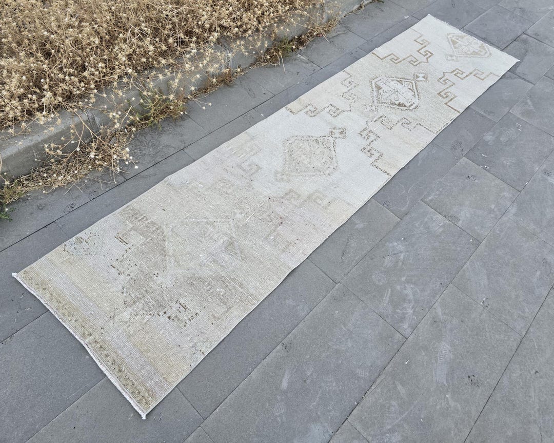 2x9 Runner 2x10 Rug, Distressed Runner, Neutral Vintage Runner, Narrow ...