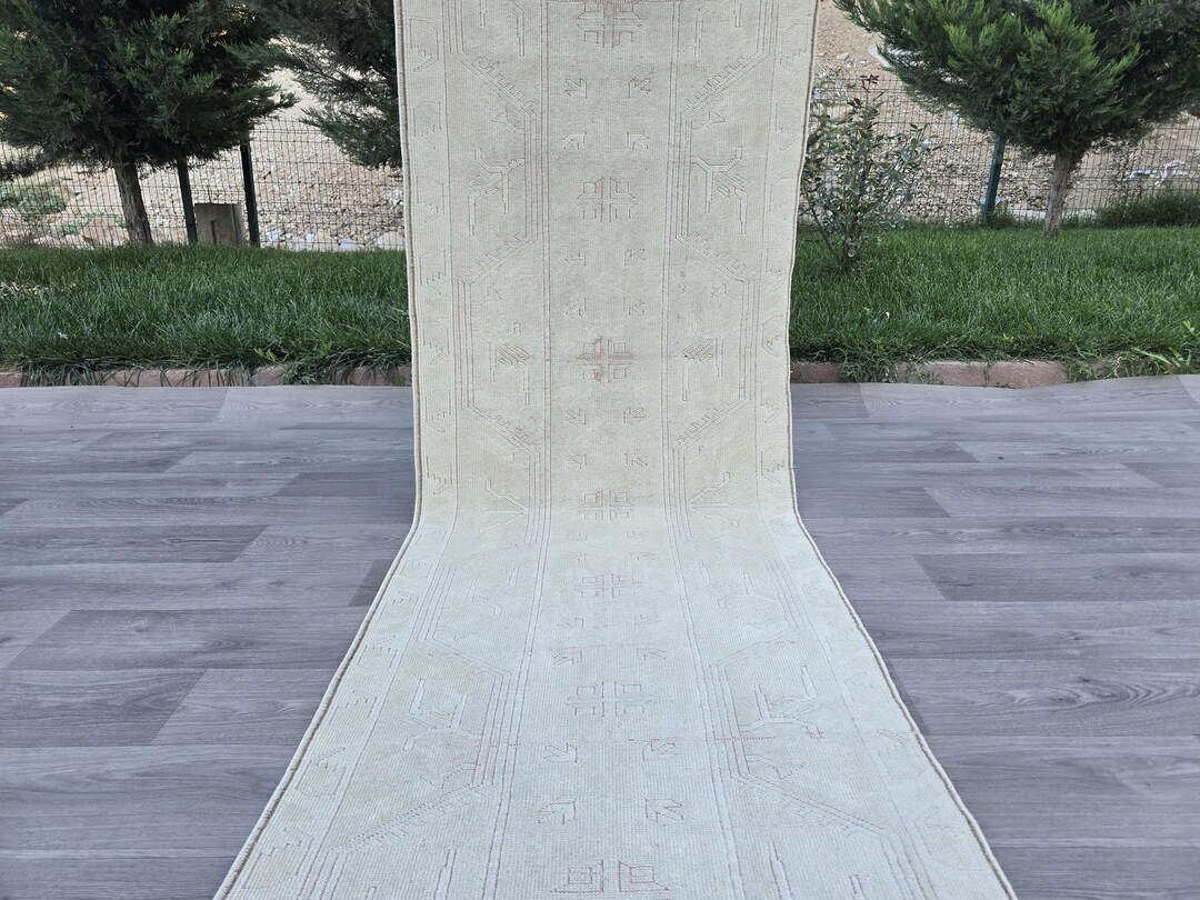3X9 RUNNER SOFT WOOL, Wide Short Runner, Turkish Neutral Vintage Runner ...