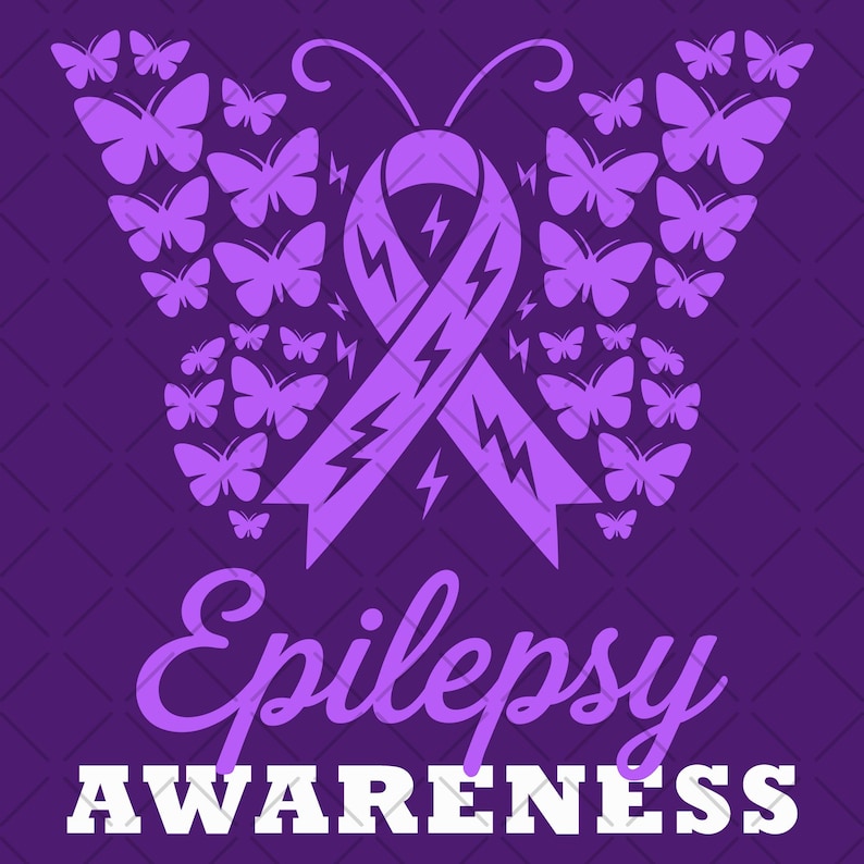 Epilepsy Awareness PNG, Purple Butterfly Ribbon Lightning , Seizure ...
