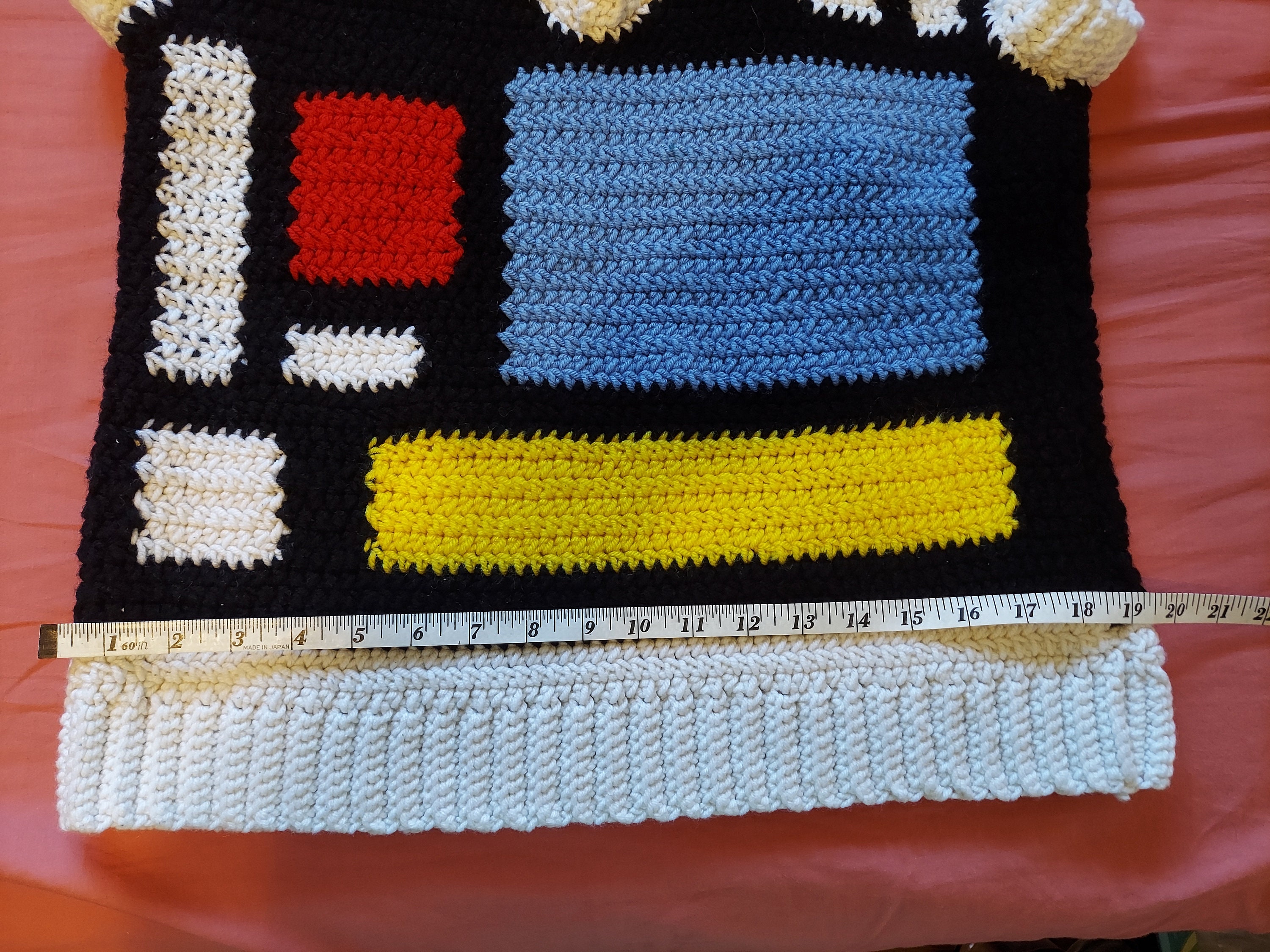 Piet Mondrian Inspired Crochet Sweatervest Size L - Etsy