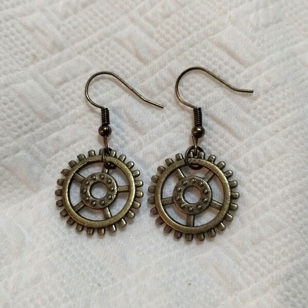 Gear Earrings Engineering - Etsy