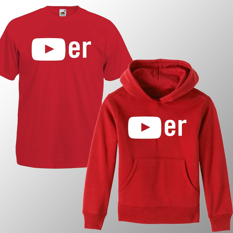 Kids Red & Gold Youtube Hoodie /T Shirt Youtuber Merch Jumper - Etsy