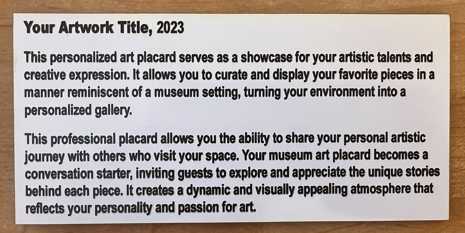 Personalized Gallery Art Placard - Etsy