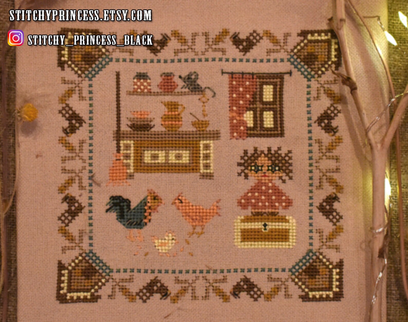 Kitchen Primitive Sampler Cross Stitch Pattern PDF Household | Etsy