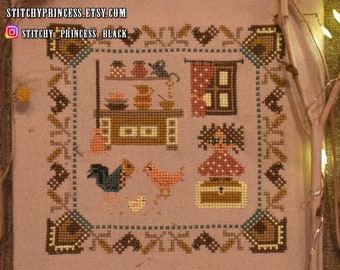KITCHEN SAMPLER Cross Stitch Pattern Leaflet Vintage - Etsy