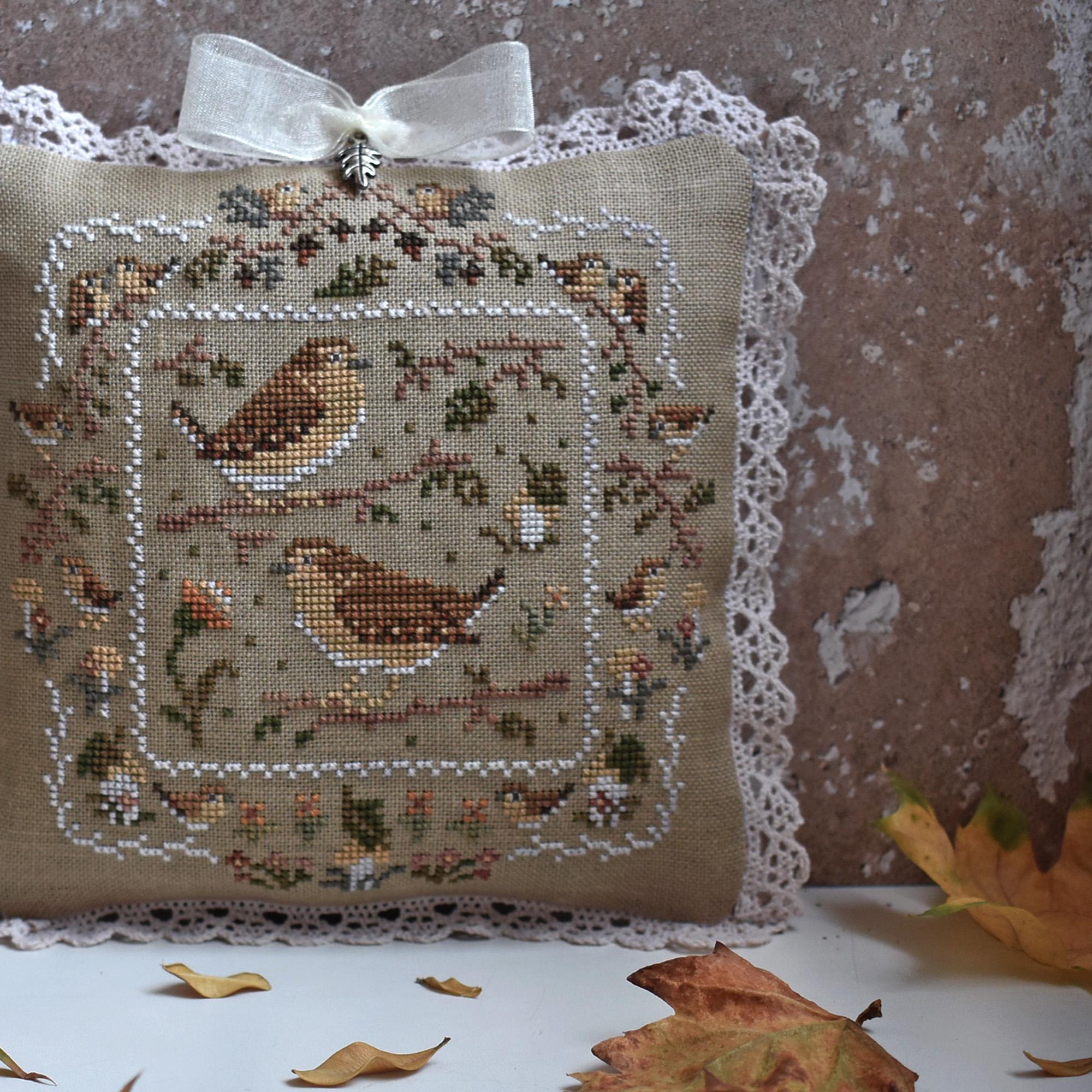 Wrens Cross Stitch Pattern PDF / Primitive Birds Sampler / Fall Autumn ...
