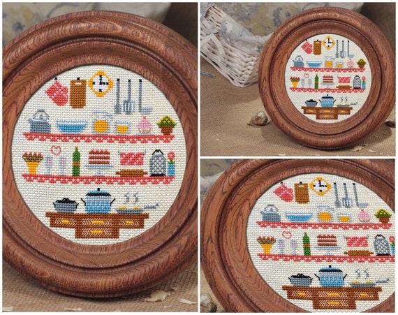 Cute Kitchen Cross Stitch PDF Craft Supplies & Tools Cross Stitch etna ...