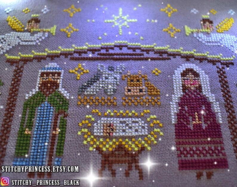 Christmas Nativity Cross Stitch Pattern PDF Primitive Winter - Etsy