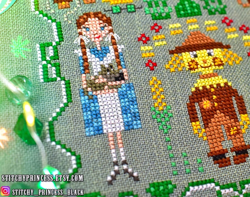 Wizard of Oz Cross Stitch Pattern, Dorothy and Companions (PDF Pattern ...