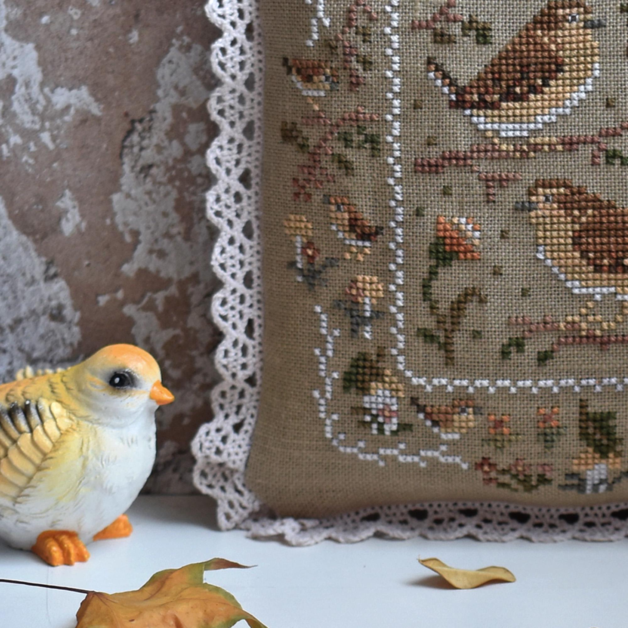 Wrens Cross Stitch Pattern PDF / Primitive Birds Sampler / Fall Autumn ...