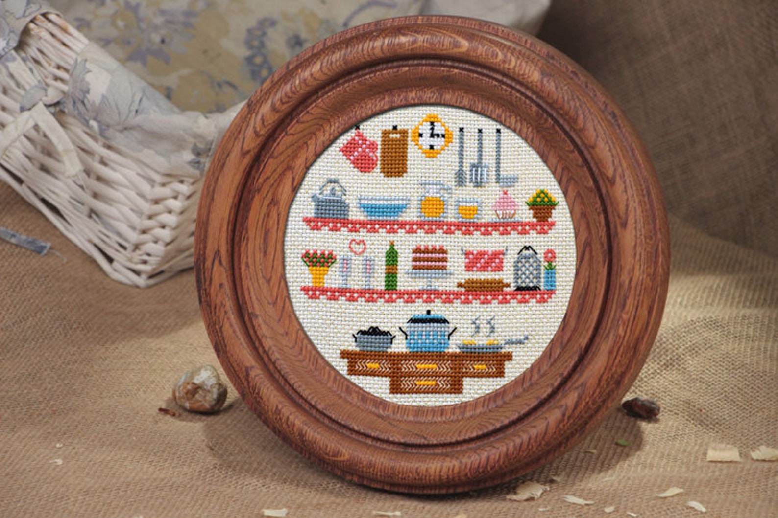 Cute Kitchen Cross Stitch Pattern PDF / Food Tea Bake Floral - Etsy