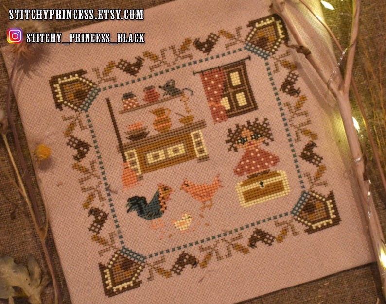 Kitchen Primitive Sampler Cross Stitch Pattern PDF Household Lord ...