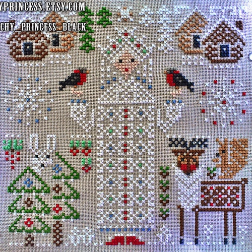 Christmas Nativity Cross Stitch Pattern PDF Primitive Winter - Etsy