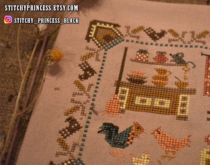 Kitchen Primitive Sampler Cross Stitch Pattern PDF Household Lord ...