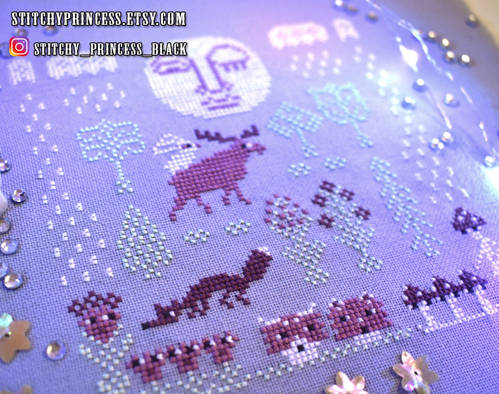 Woodland Animals Cross Stitch Pattern PDF Primitive Sampler | Etsy