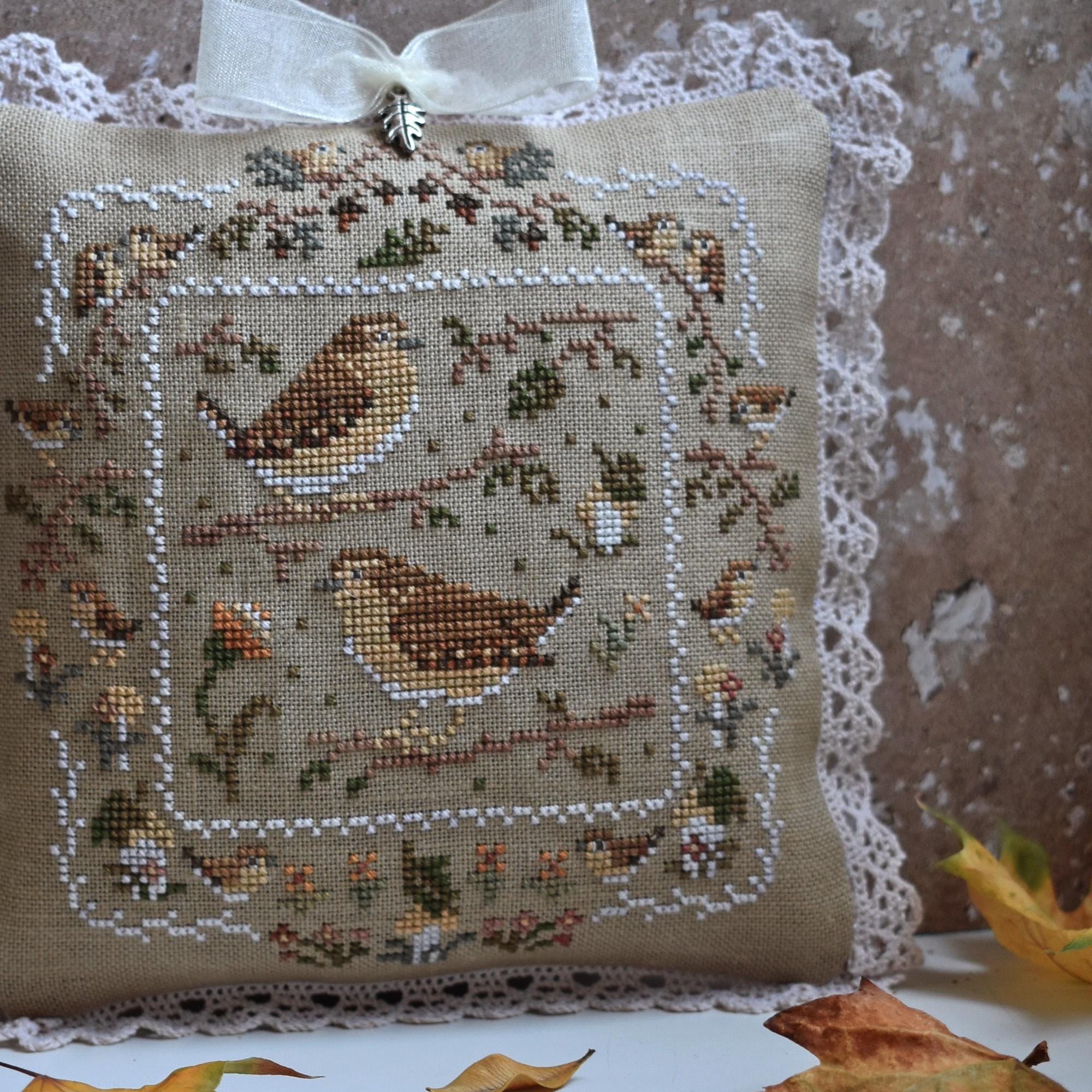 Wrens Cross Stitch Pattern PDF / Primitive Birds Sampler / Fall Autumn ...