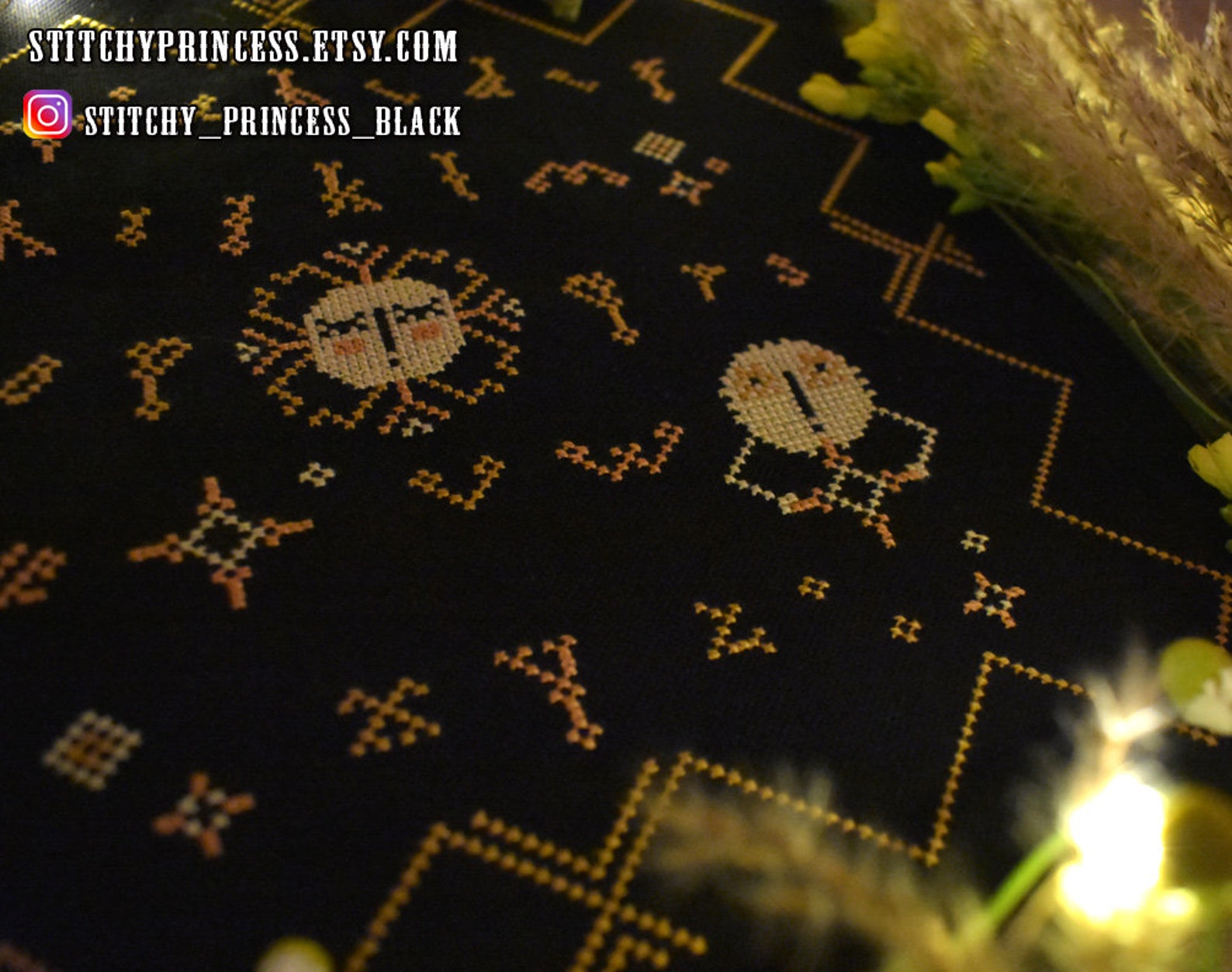 Primitive Cross Stitch Pattern PDF Alphabet Sampler Folk Sun - Etsy