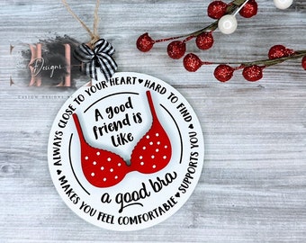 Funny Christmas Bra Ornament for Best Friend, Co-worker, Sister, A Good ...
