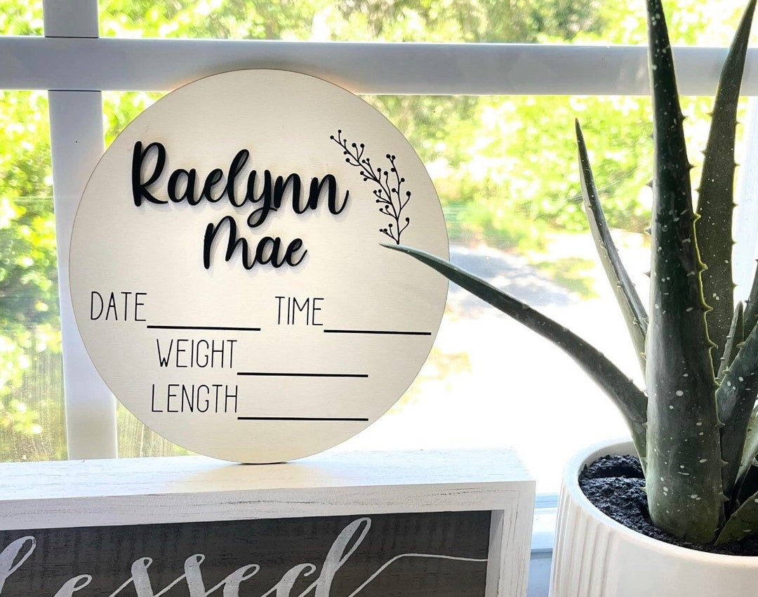 Personalized Baby Name Birth Stats,wood Sign Baby Name Announcement ...