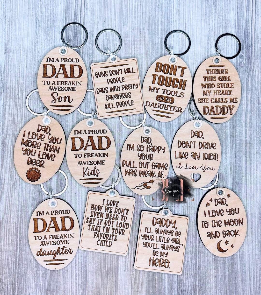 Personalized Custom Funny Keychains for Dad, Fathers Day Gift ...