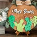 Cactus Teacher Sign, Wooden Sign With Easel, Personalized Sign for Desk ...
