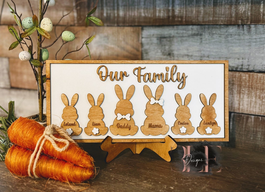 NEXT DAY Shipping Easter Bunny Personalized Wooden Sign With Kids Names ...