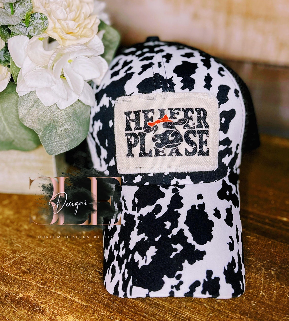 Hey Y'all Cow Print Hat, Heifer Please Cow Print Hat, Yeehaws and Hell ...