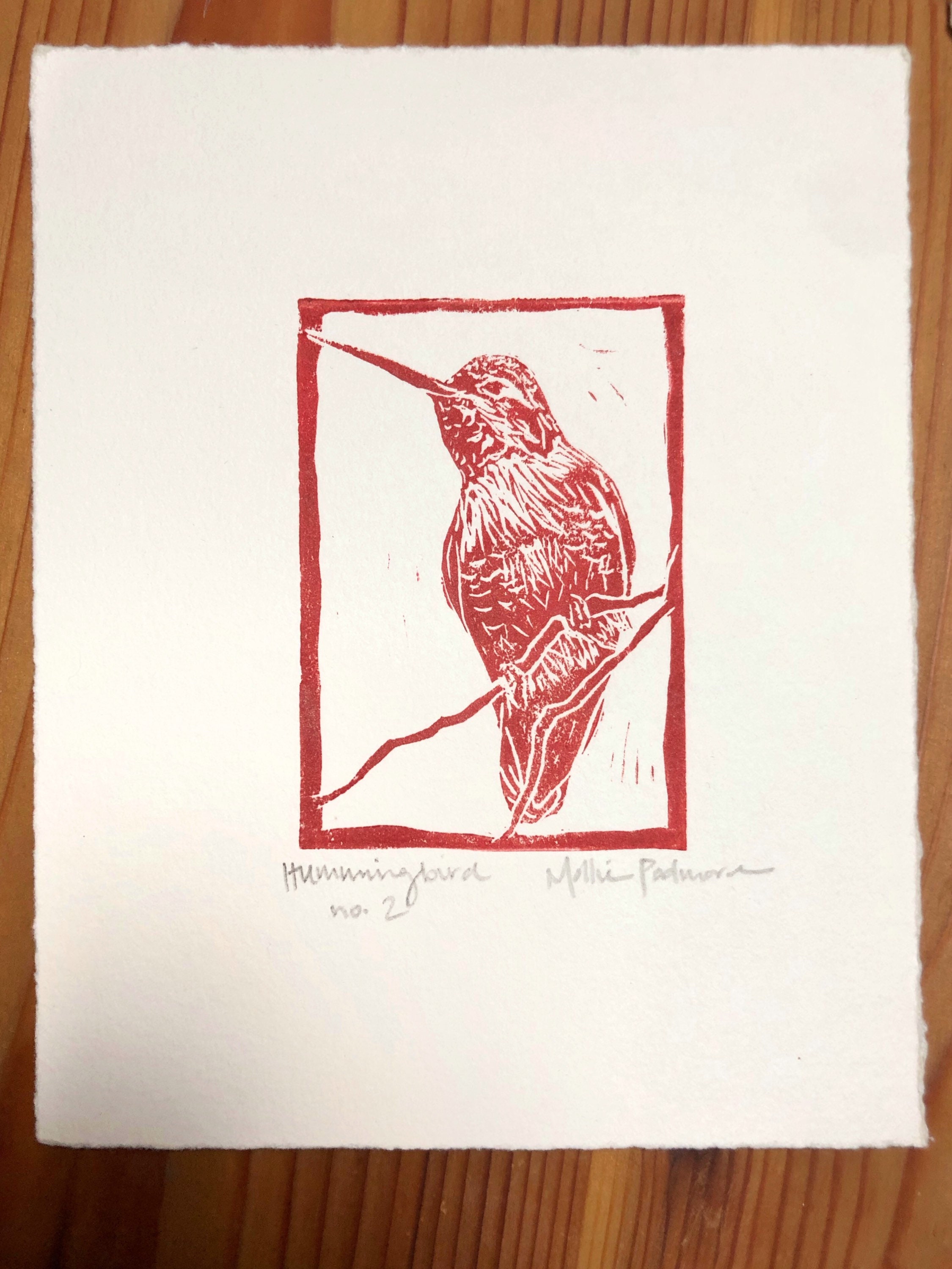 Original Hummingbird Block Print - Etsy