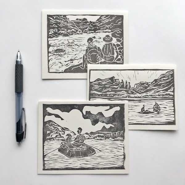 Block Print Card - Etsy UK