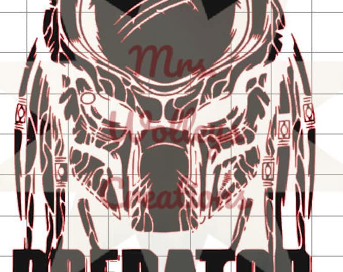 Alien Digital Files Super Predator svg Alien svg Plotterdatei Art ...