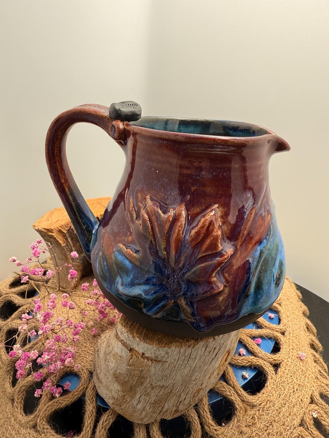 Handmade Stoneware Maple Leaf Pitcher, Coffee Creamer, 25 Oz - Etsy