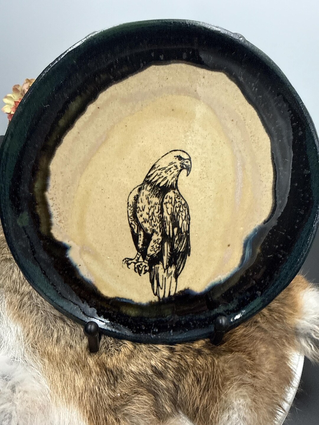 Majestic Eagle Hand Made Stoneware Plate . 7” - Etsy