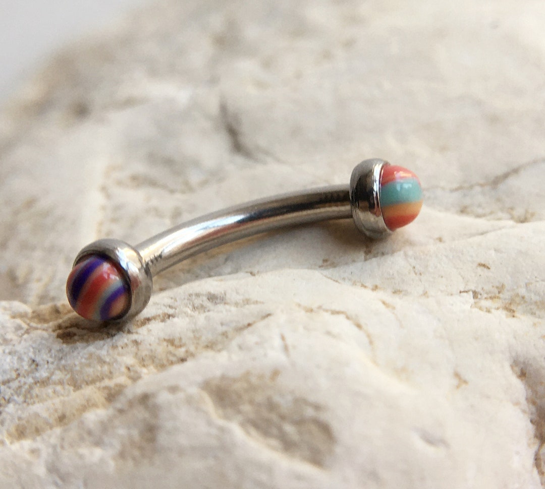 Colorful Stone Eyebrow,eyebrow Ring, Rook Barbell,rook Earrings ...