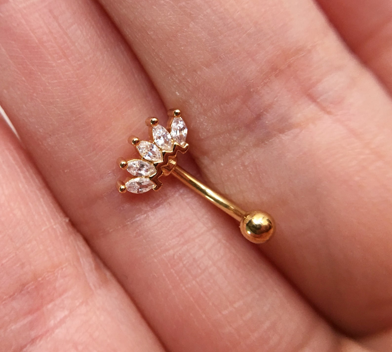 16g Zircon Flower Eyebrow,eyebrow Ring,rook Barbell,rook Earrings ...