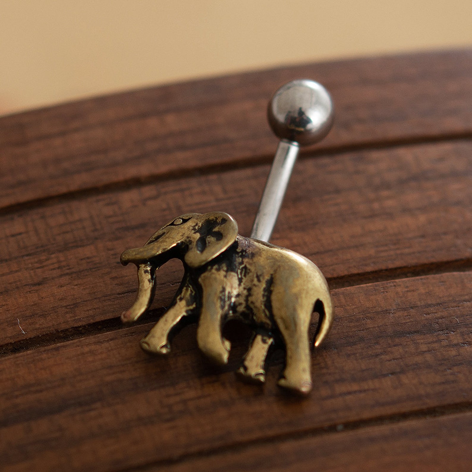 Bronze Elephant Belly Ring, Belly Button Ring, Body Jewelry, Belly Ring ...