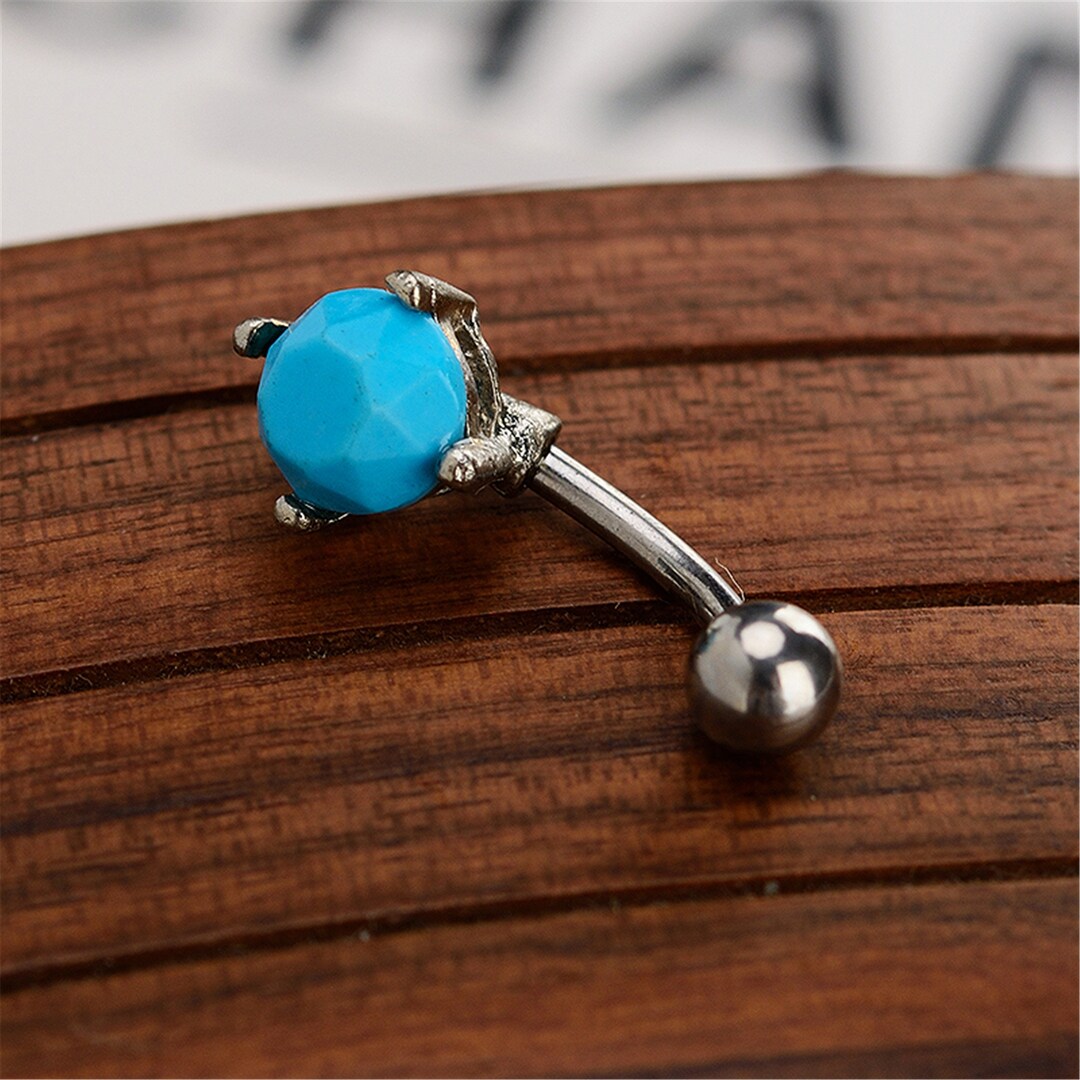 Turquoise Belly Ring, Belly Button Ring, Body Jewelry, Belly Ring, Best ...
