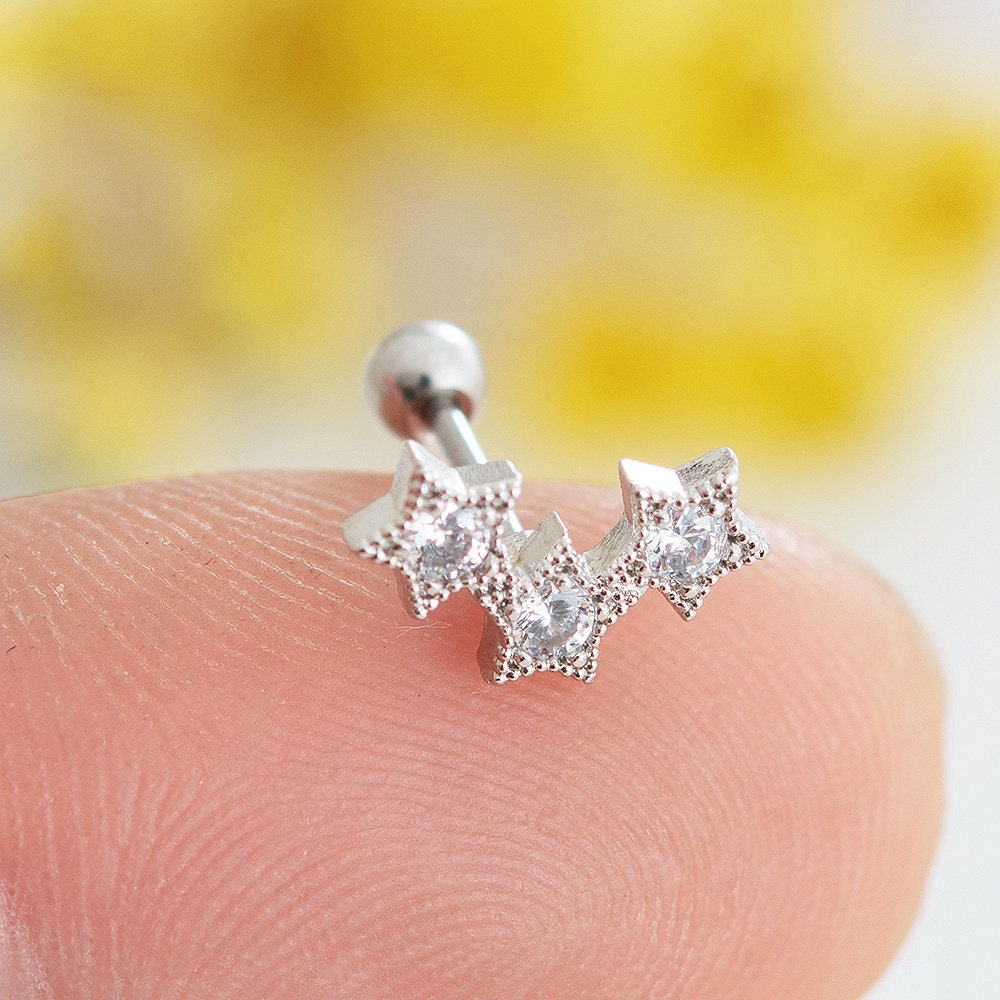 Star earringsCartilage Earring Helix Earring Helix Piercing | Etsy