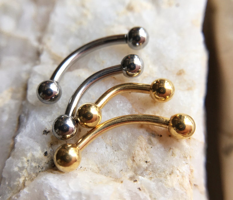 16g/14g Surgical Steel Belly Button Ring,navel Piercing Ring,two Ball ...