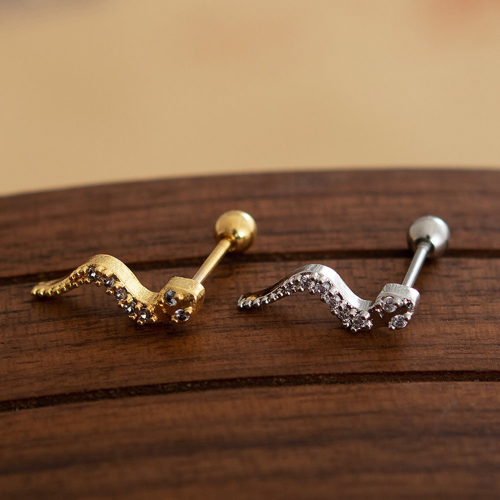 Snake earringsCartilage Earring Helix Earring Helix Piercing | Etsy