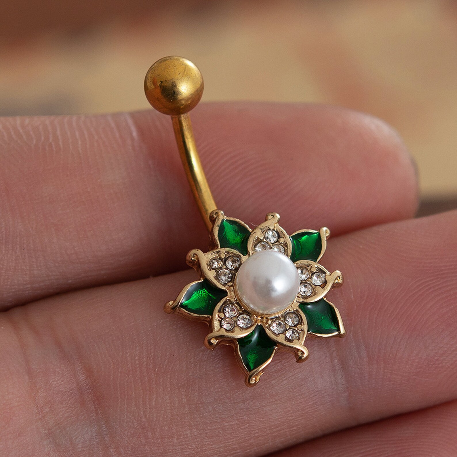 Flower Belly Ring, Belly Button Ring, Body Jewelry, Belly Ring, Best ...