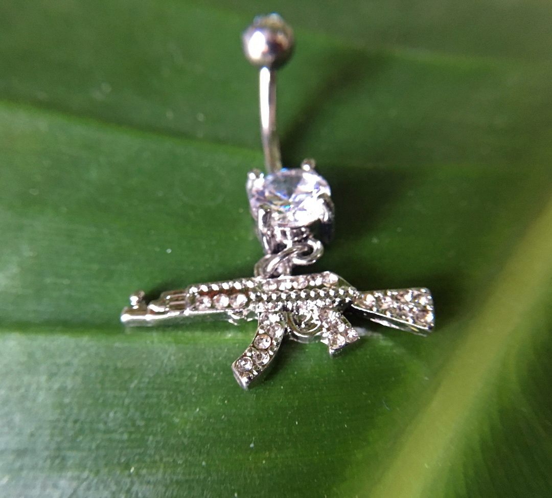 AK47 Gun Belly Ring, Belly Ring, Belly Button Ring, Body Jewelry, Belly ...