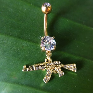 AK47 Gun Belly Ring, Belly Ring, Belly Button Ring, Body Jewelry, Belly ...
