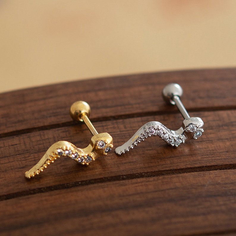 Snake Earringscartilage Earring Helix Earring Helix Piercing - Etsy