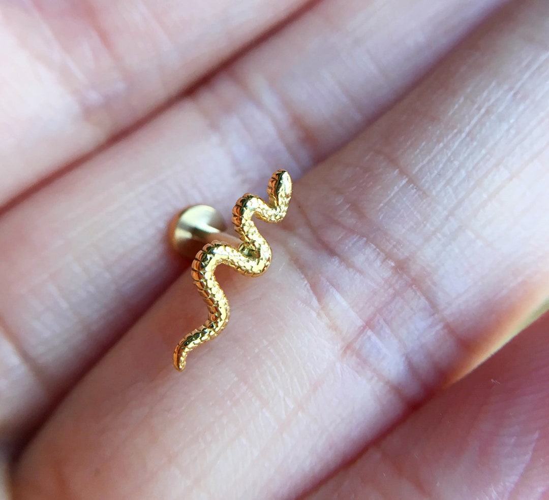 6mm,8mm,10mm Lovely Snake Labret Piercing/cartilage Earring/tragus ...