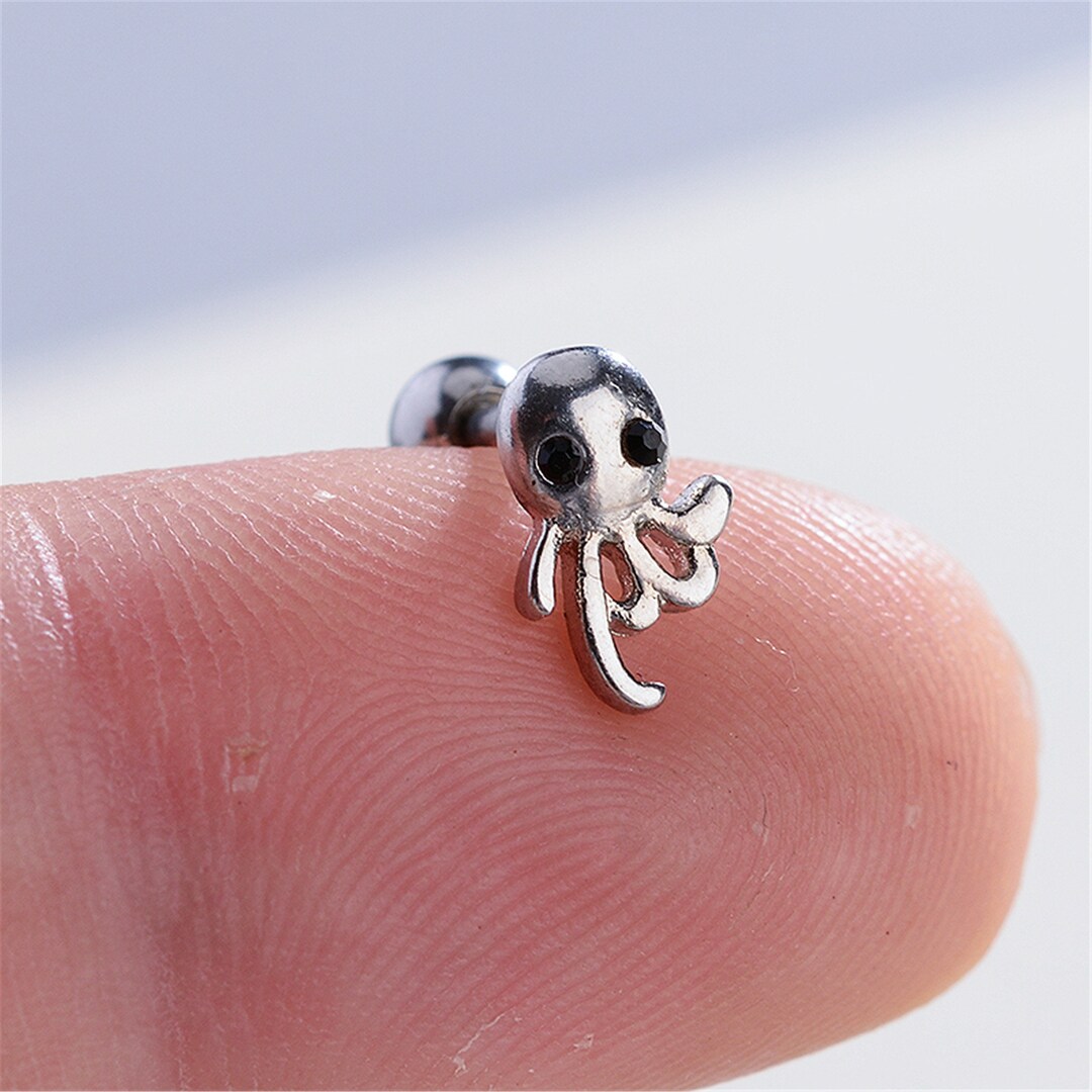Octopus Earrings,cartilage Earring, 16g, Helix Earring,helix Piercing ...